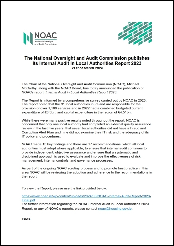 Report 65: Internal Audit in Local Authorities report 2023- 21 March ...